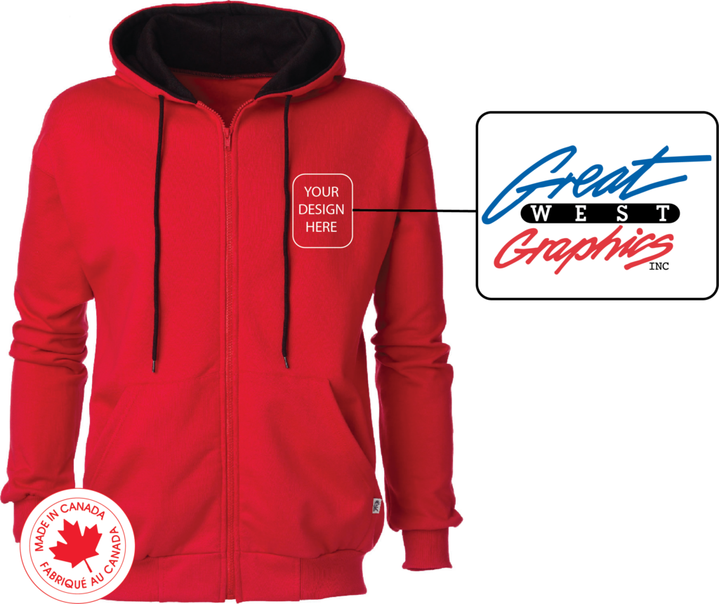 custom Canadian made apparels Great West Graphics
