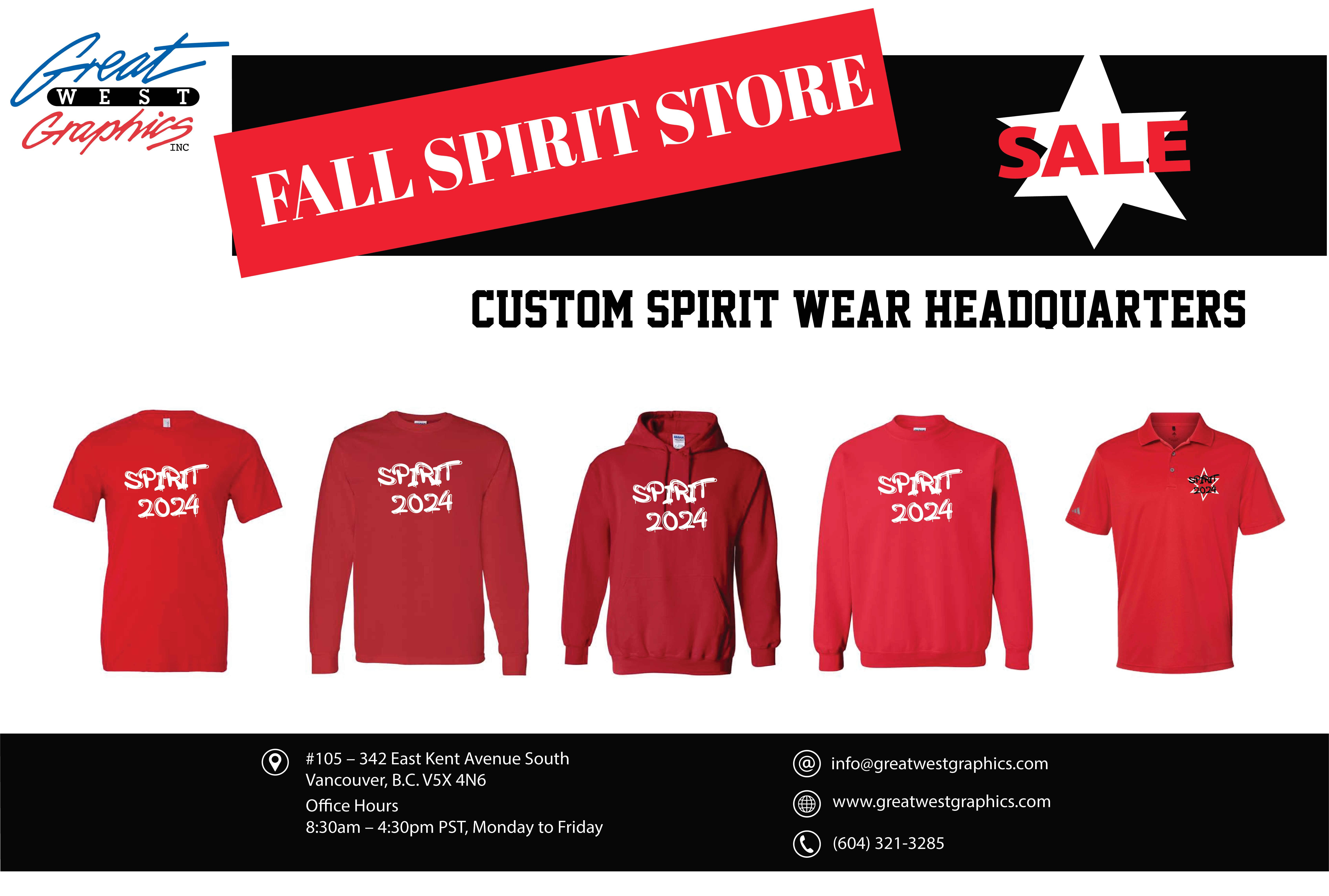 Spirit Wear for Schools - Great West Graphics